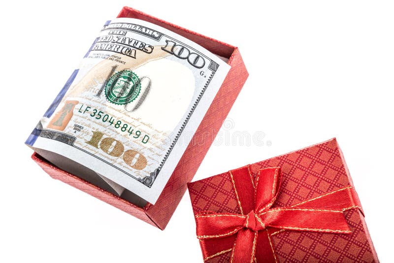 American Dollars in Gift Box Stock Image - Image of giving, mothers ...