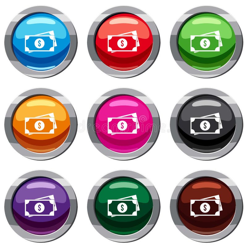 American Dollars Set 9 Collection Stock Vector - Illustration of ...