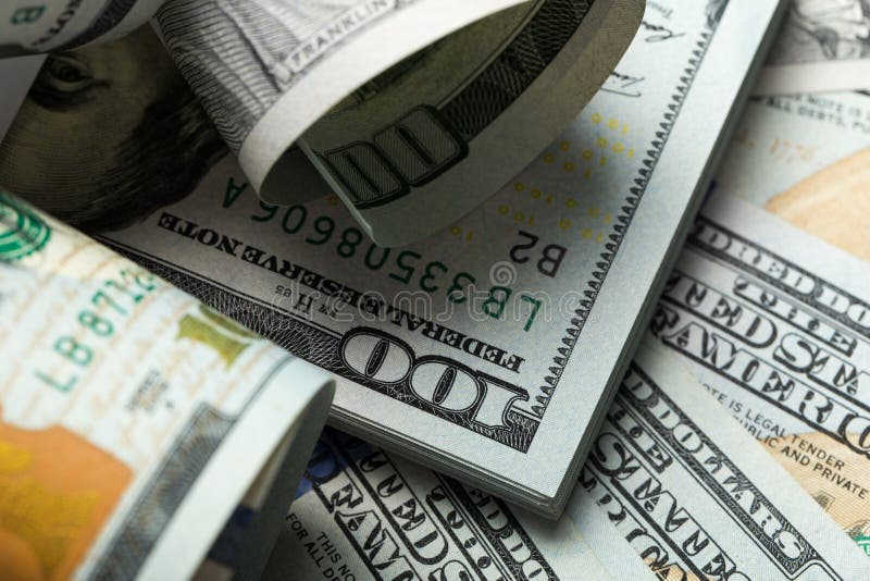 American Dollars. a Stack of Hundred Dollar Bills Stock Image - Image ...