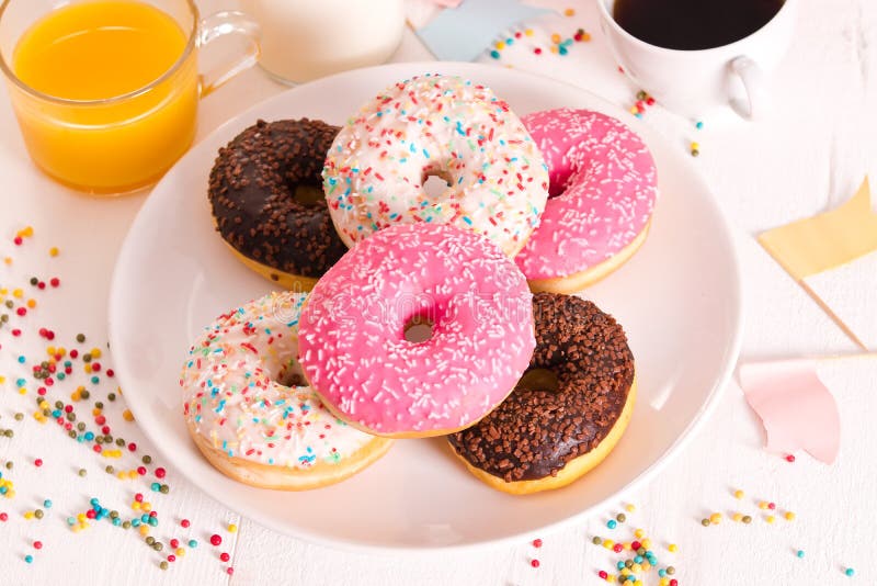 American donuts. stock photo. Image of glazing, chocolate - 94224210