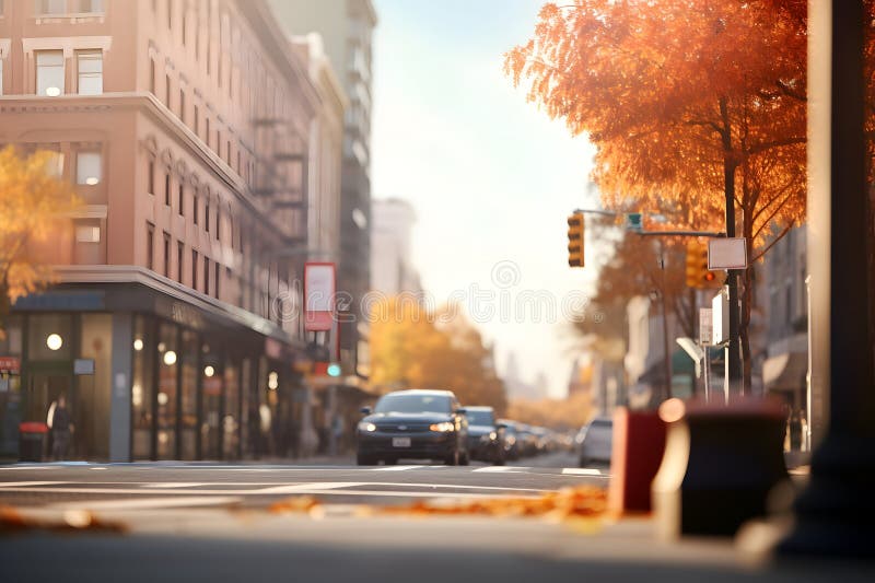 American Downtown Street View at Autumn Morning , Neural Network ...