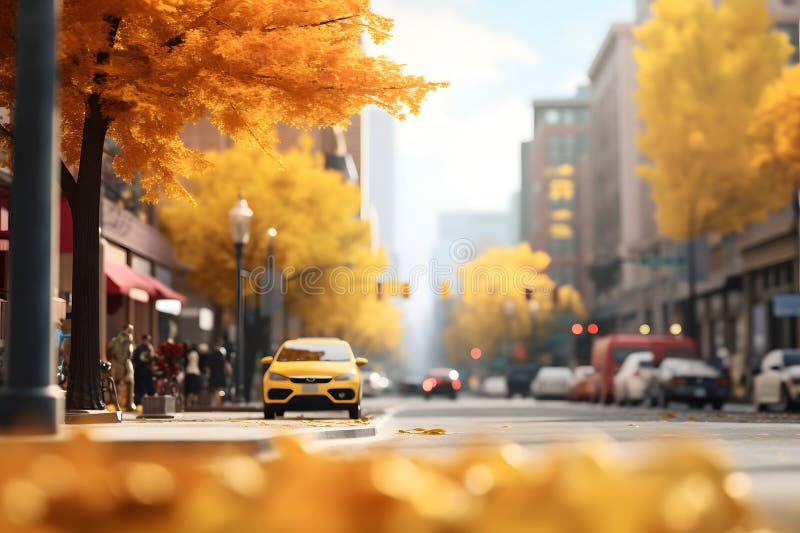 American Downtown Street View at Autumn Morning , Neural Network ...