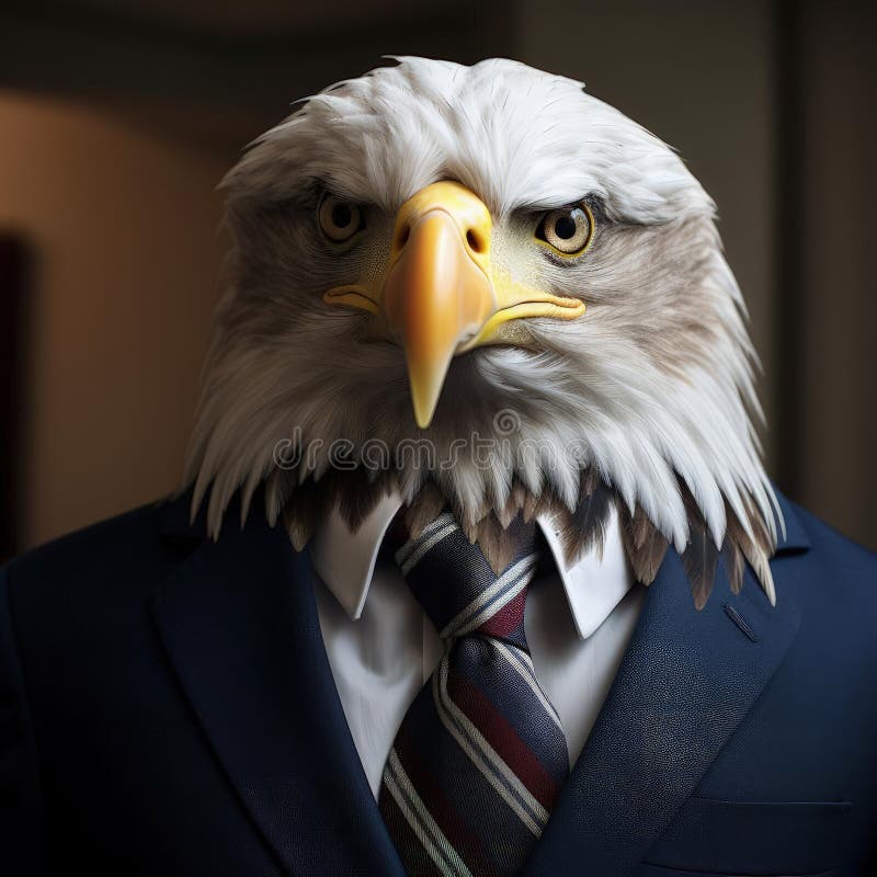 Eagle in suit and tie stock photo. Image of eagle, elegant - 298617912