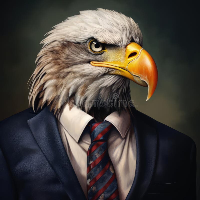 Eagle in suit and tie stock image. Image of head, hands - 298612593