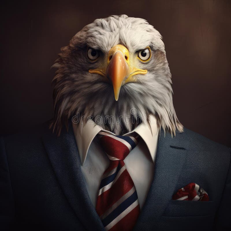Eagle in suit and tie stock photo. Image of eagle, elegant - 298617912