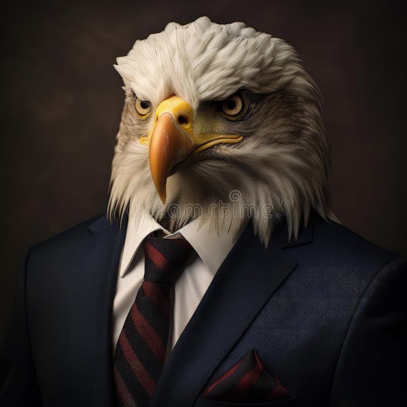 Eagle in suit and tie stock photo. Image of eagle, elegant - 298617912