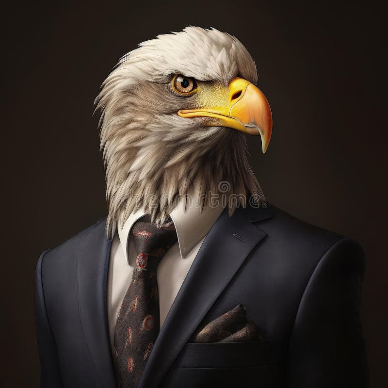 Eagle in suit and tie stock illustration. Illustration of male - 299943293