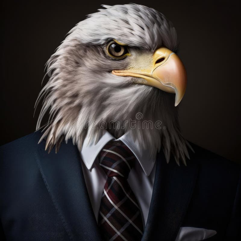Eagle in suit and tie stock illustration. Illustration of dressed ...