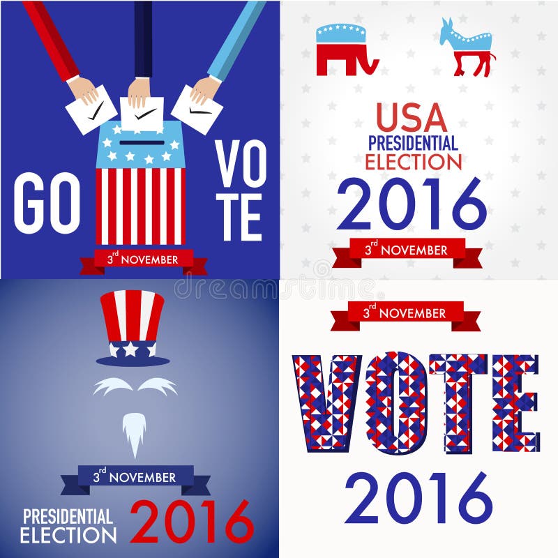 American Election 2016 Poster Design Set for Web Stock Vector ...