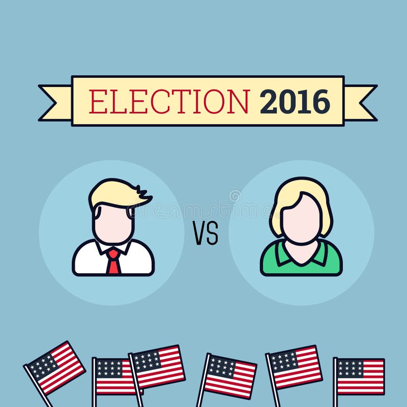 American Election 2016. Two Candidates. Flat Style Illustration. Stock ...