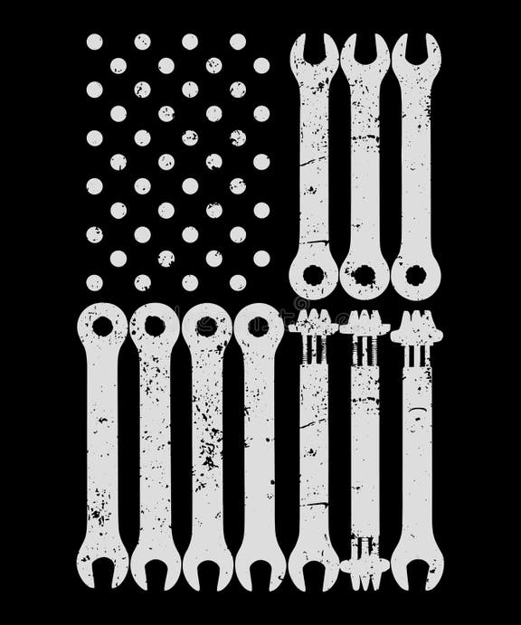 American Engineering Flag T-Shirt Stock Illustration - Illustration of ...