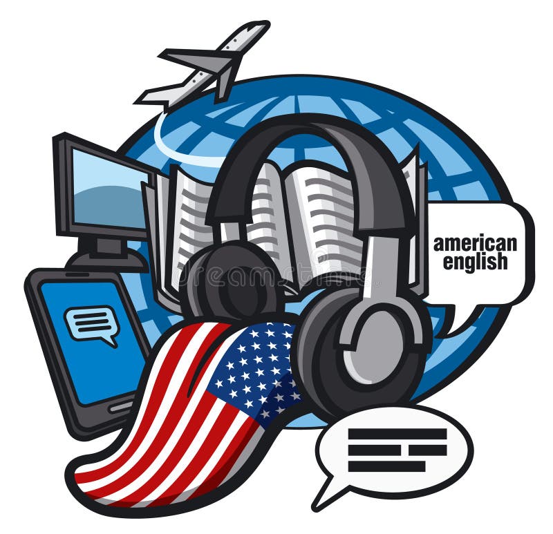 American English Language Courses Stock Vector - Illustration of ...