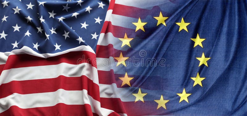USA and EEC flags stock image. Image of euro, emblem - 339204817