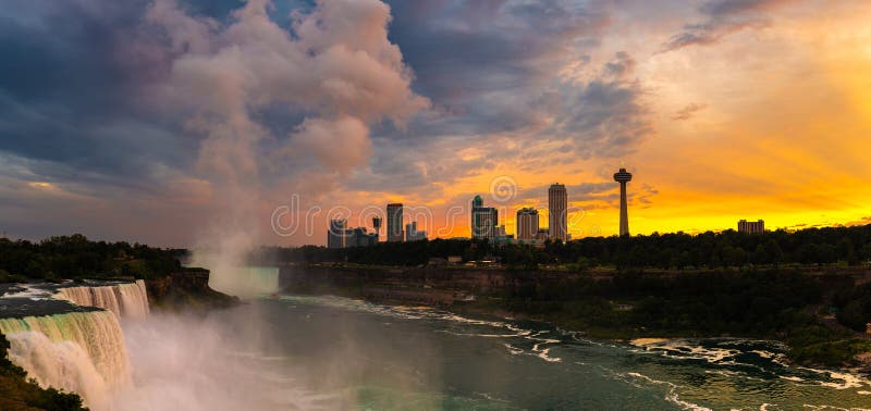 American Falls, Niagara Falls at Night Stock Image - Image of america ...
