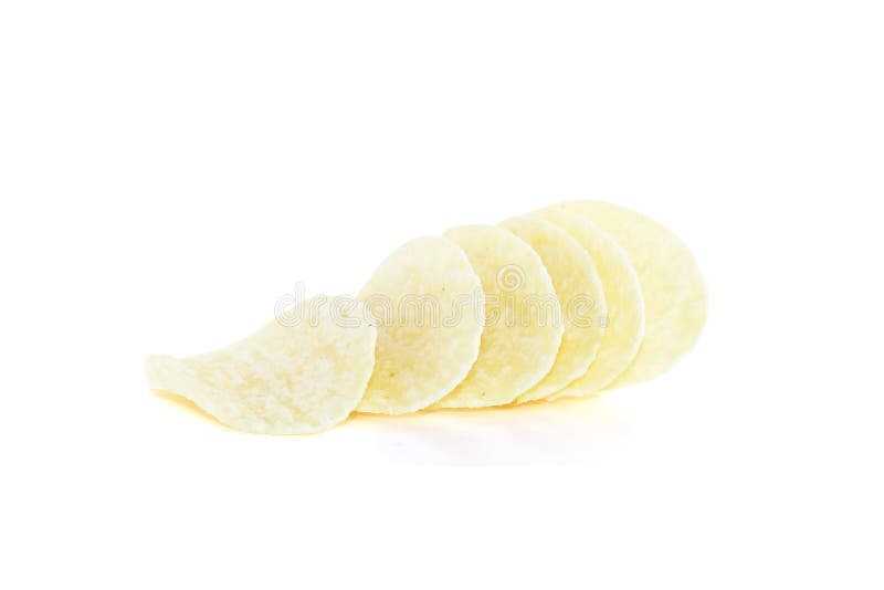 Scattered Chips on White Background Stock Image - Image of fries, fried ...