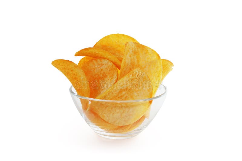 Scattered Chips on White Background Stock Photo - Image of snack, food ...