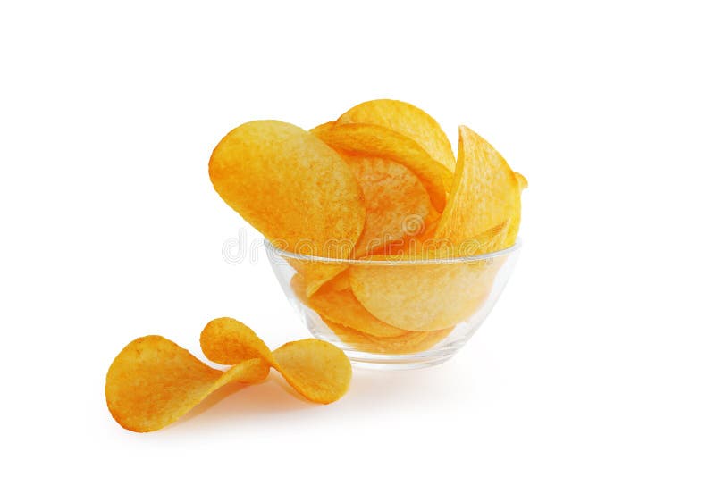 Scattered Chips on White Background Stock Image - Image of fries, fried ...