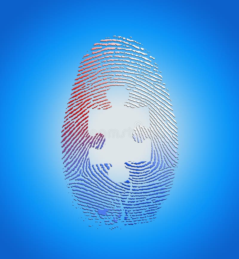Fingerprint Puzzle Piece stock illustration. Illustration of ...