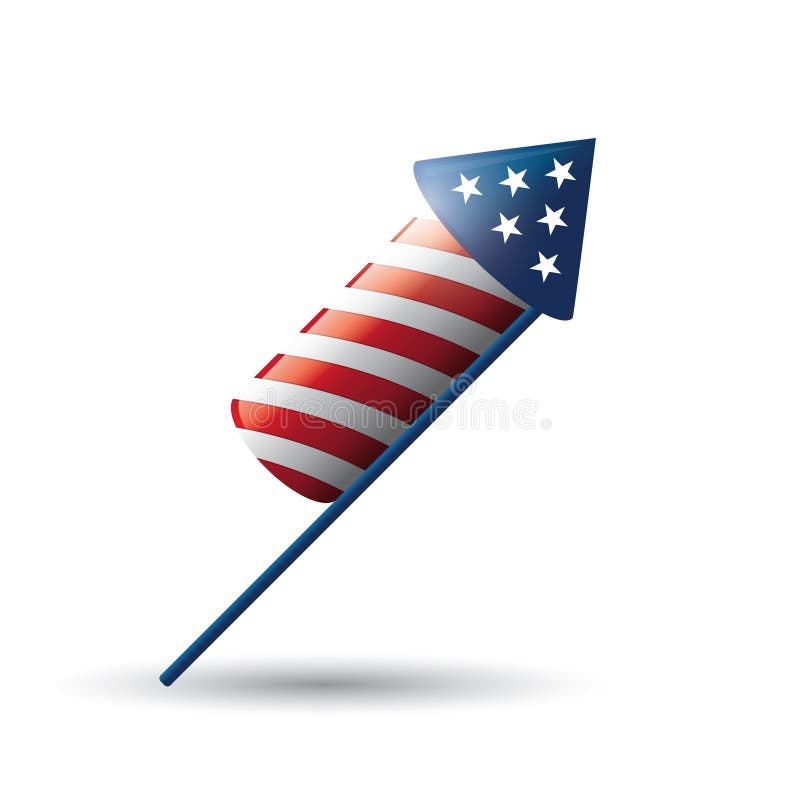 American Firework Rocket. Vector Illustration Decorative Design Stock ...