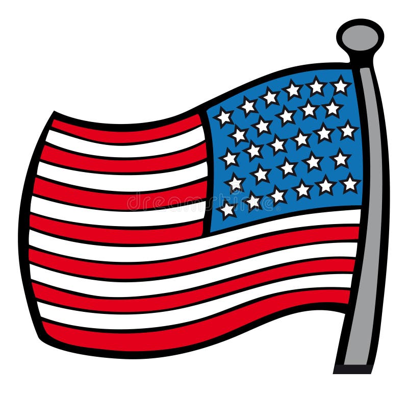 USA cartoon flag stock vector. Illustration of flag, lines - 26924317
