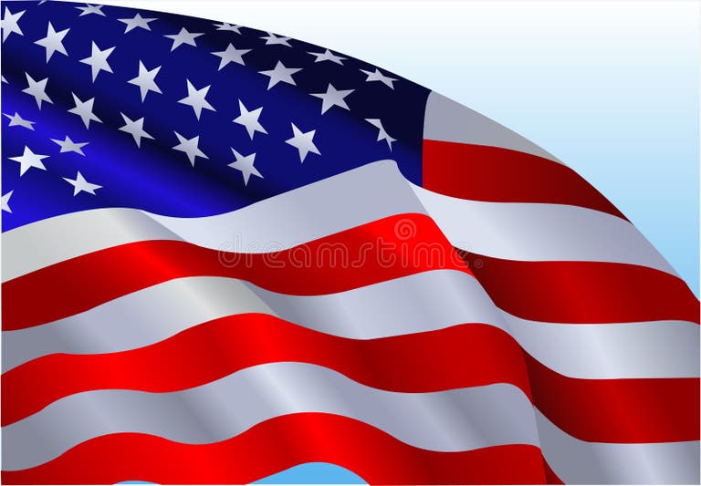 Single Color American Flag Stock Illustrations – 522 Single Color ...
