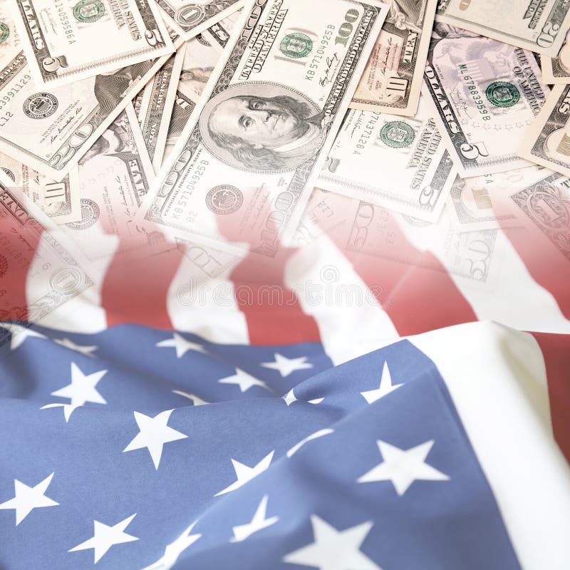 USA flag and cash stock photo. Image of revenue, currency - 188798046