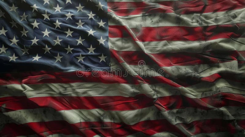 American Flag Backdrop Illuminated by Intense Lighting, Ai Generated ...