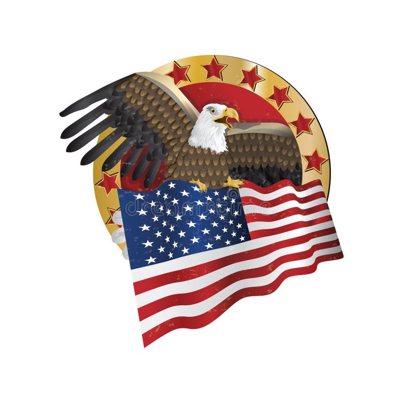 American Flag Badge. Vector Illustration Decorative Design Stock Vector ...