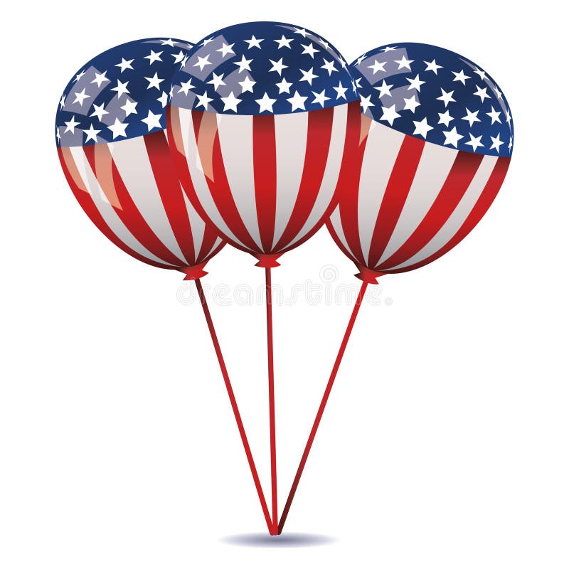 American Flag Balloon. Vector Illustration Decorative Design Stock ...