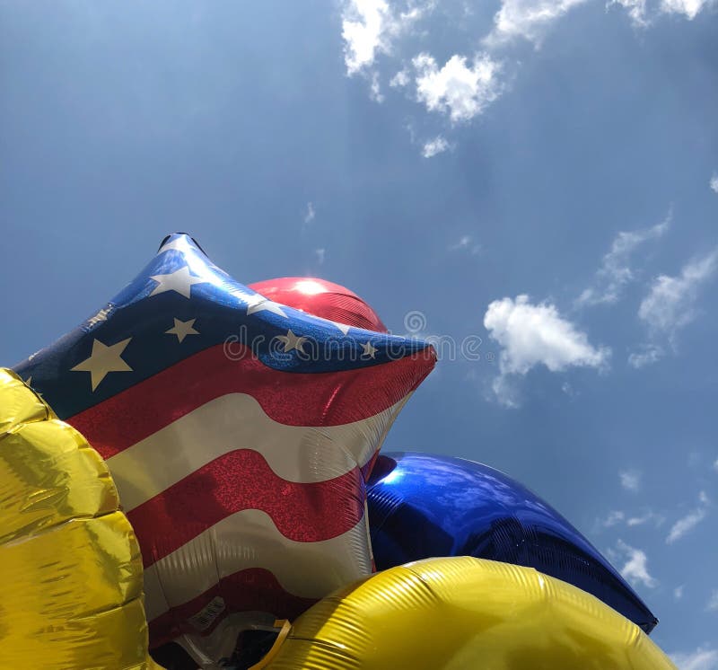 American flag balloons stock image. Image of proud, happy - 148672557