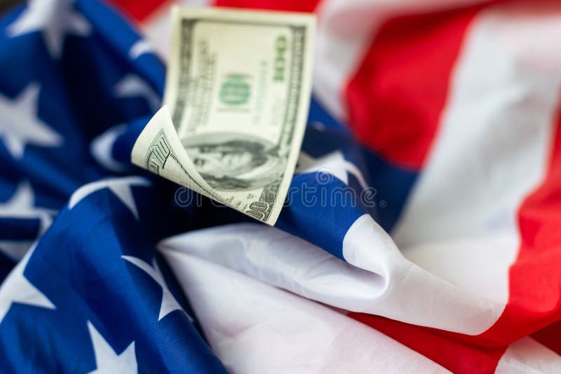 American Flag and Banknotes USD Currency Money Stock Image - Image of ...