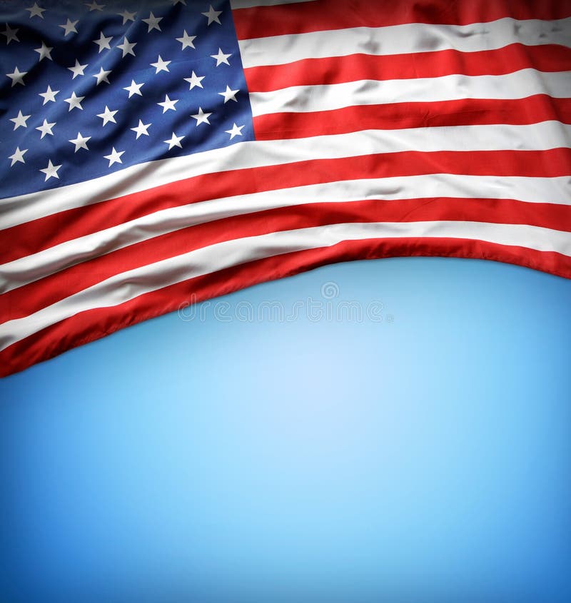 American flag on blue stock image. Image of background - 150345905