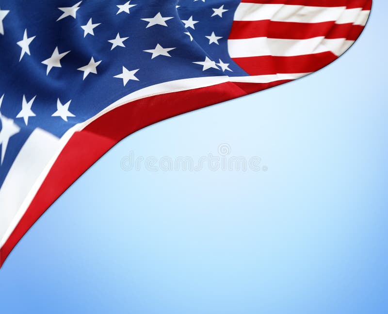 American flag on blue stock image. Image of america - 161715963