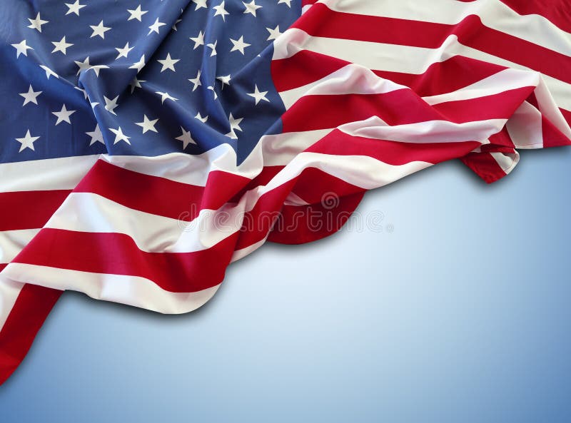 American flag on blue stock image. Image of ripple, color - 187448713
