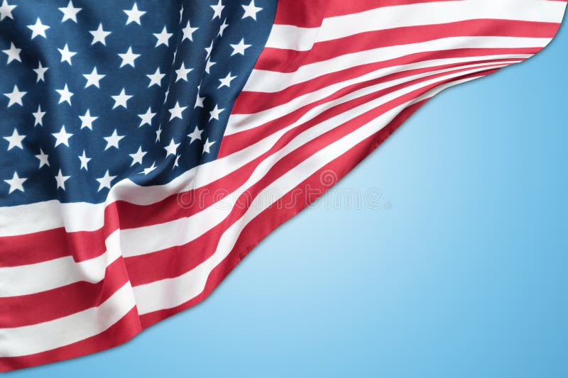 American flag on blue stock photo. Image of blue, spacequot - 351243344
