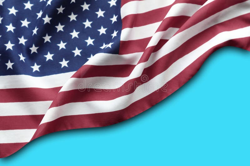 American flag on blue stock image. Image of united, statesquot - 380998409