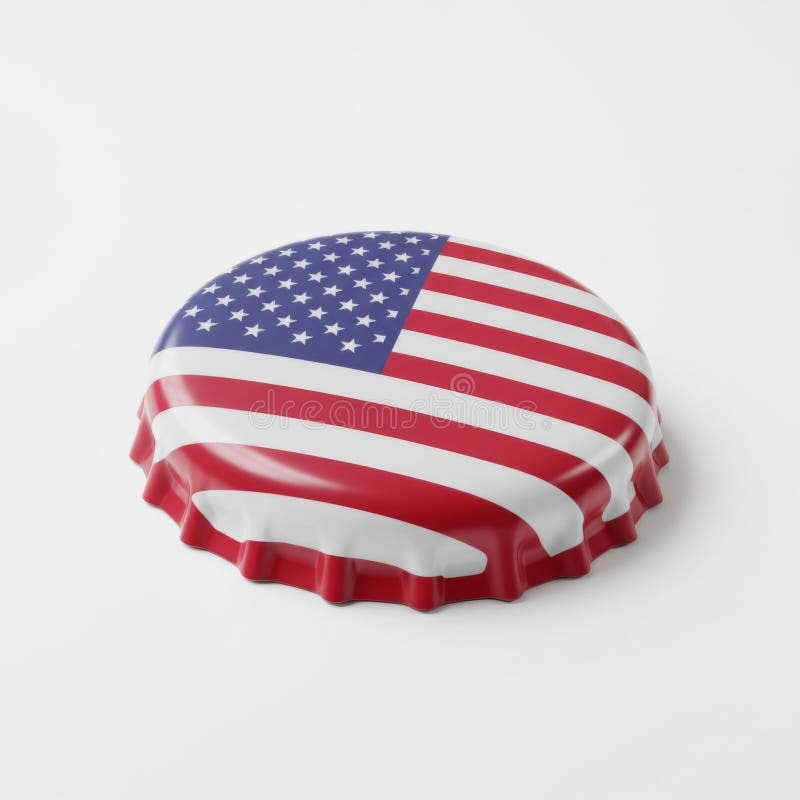 American Flag Bottle Cap on White Background Stock Illustration ...