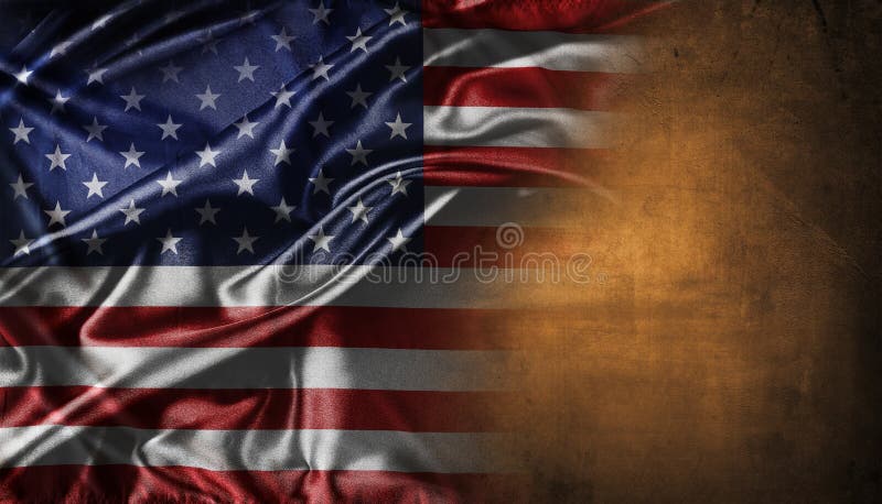 American Flag on Brown Concrete Stock Image - Image of concrete ...