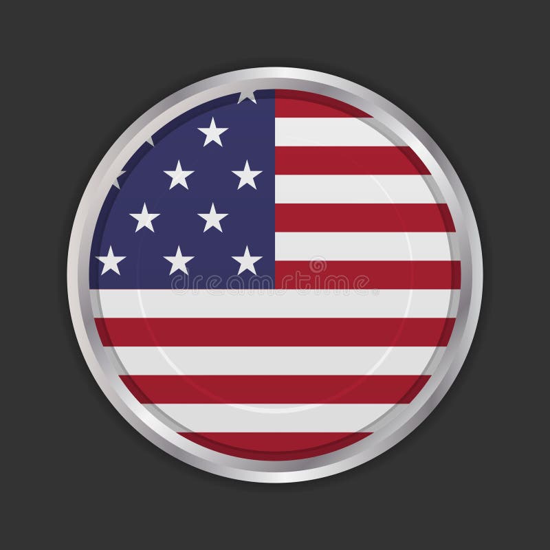 American flag button icon stock vector. Illustration of modern - 374053623