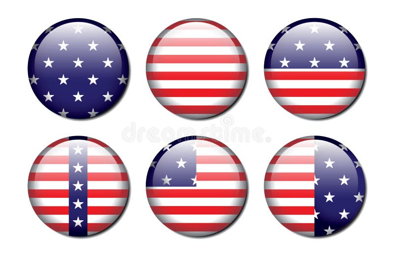 Patriotic Buttons - USA stock vector. Illustration of fourth - 3990225