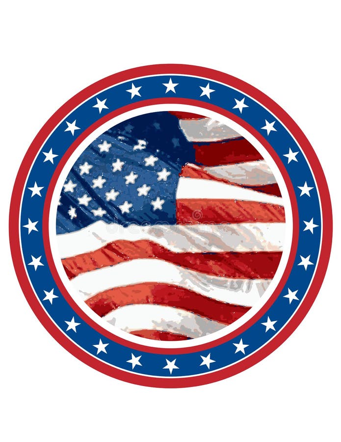 American Flag In Circle stock illustration. Illustration of patriotism ...