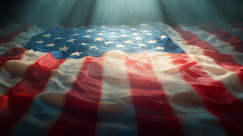 American Flag Close Up with Light Drape Stock Photo - Image of ...
