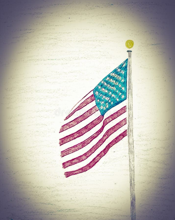American Flag Colored stock illustration. Illustration of colored ...
