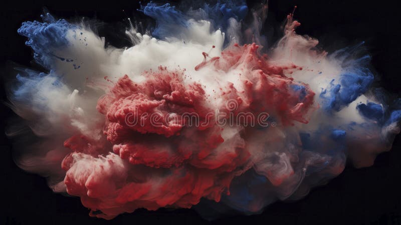 American Flag Colors Form Smoke Explosion .AI Generative Stock ...