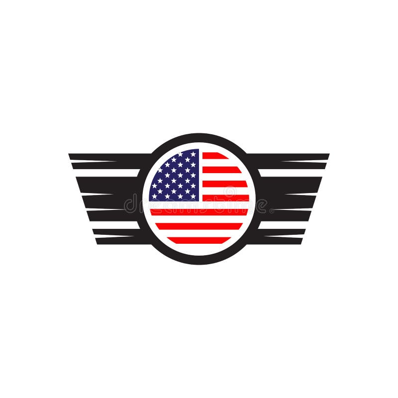 American Flag Combined with Wings Shield for Flight Company Stock ...