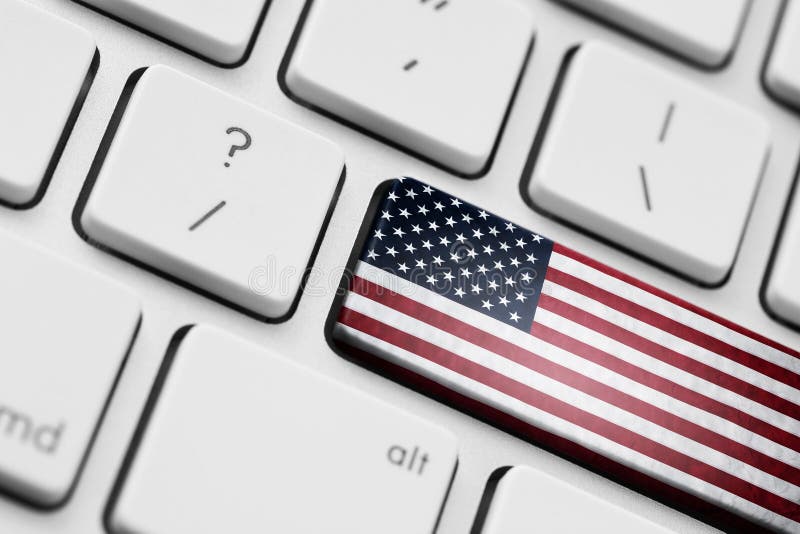 American Flag on Computer Key Stock Photo - Image of keys, america ...