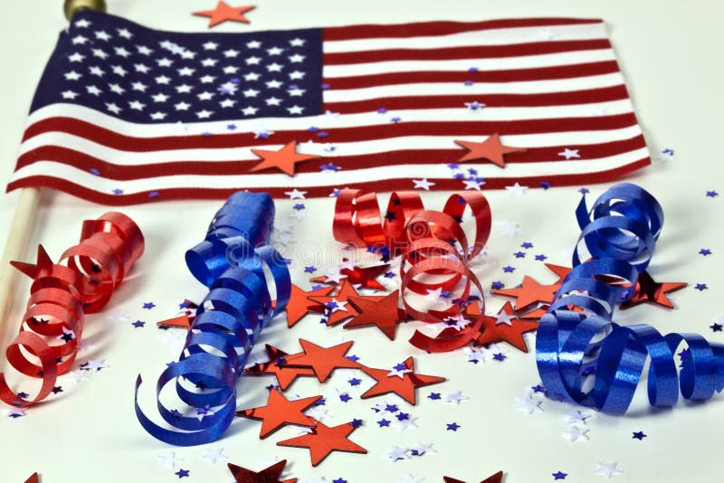 American flag and confetti stock photo. Image of colors - 14157404