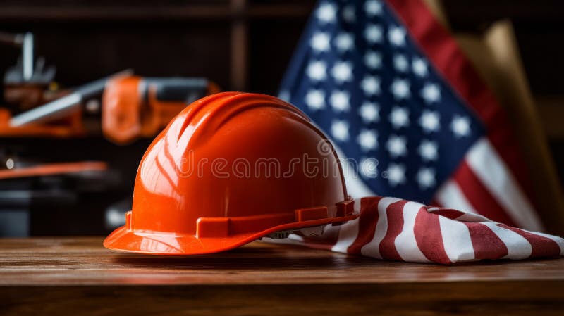 American Flag, Construction Helmet, Work Tools, Patriotic, Labor Stock ...