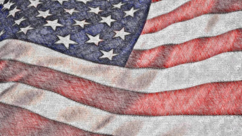American Flag in Crayon 4K Loop Stock Footage - Video of fireworks ...
