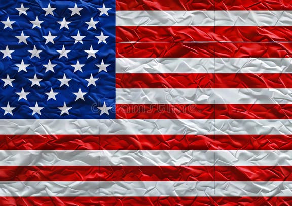 An American Flag with a Crumpled Texture Stock Photo - Image of flag ...